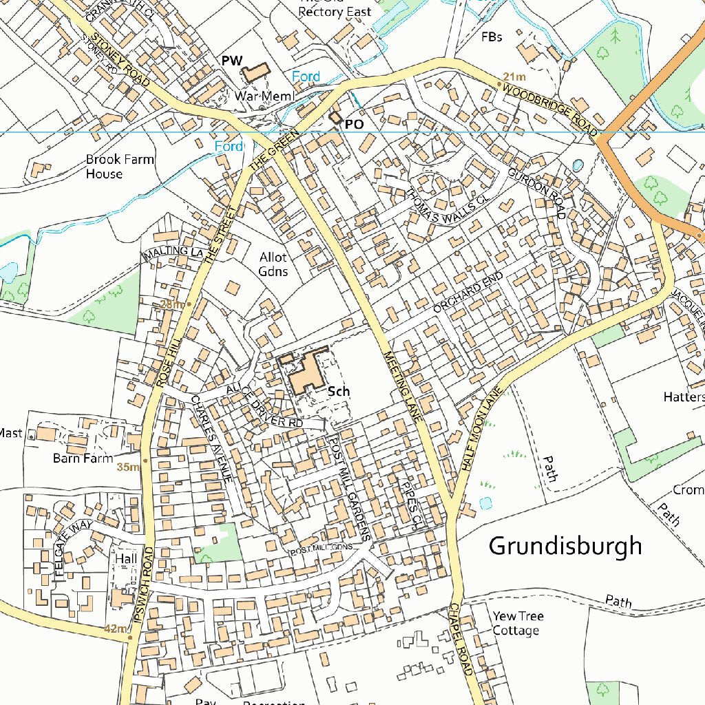 Carlford & Fynn Valley Ward 1 (1:10,000) Map by UK Topographic Maps ...