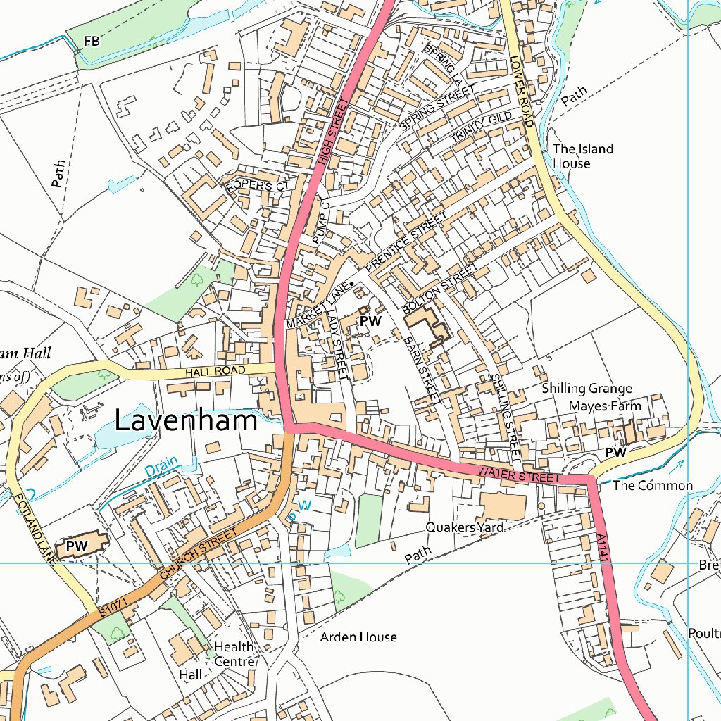 Long Melford Ward 1 (1:10,000) Map by UK Topographic Maps | Avenza Maps