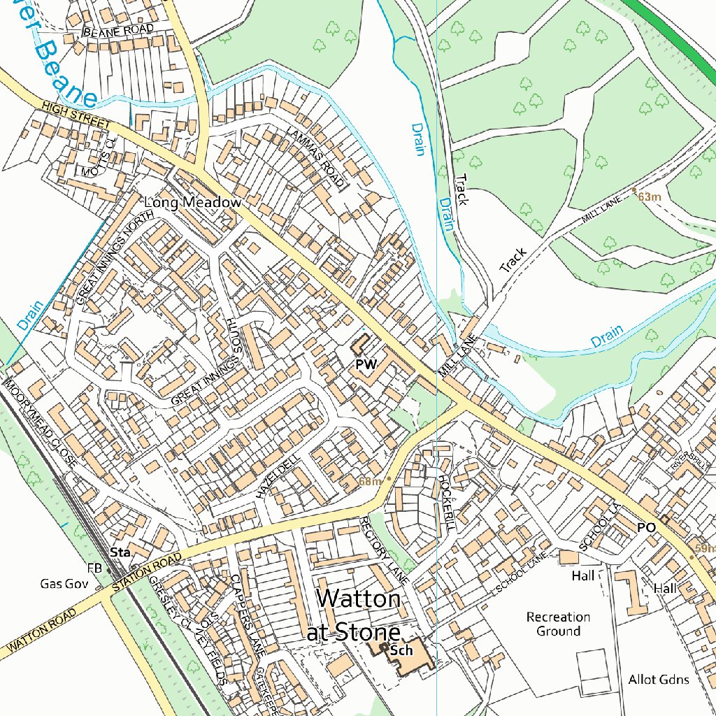 Aston, Datchworth & Walkern Ward 1 (1:10,000) Map by UK Topographic ...