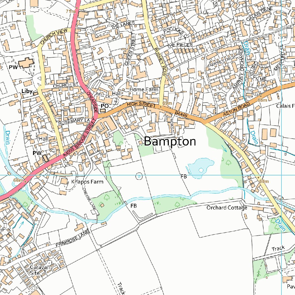 Bampton and Clanfield Ward 1 (1:10,000) Map by UK Topographic Maps ...