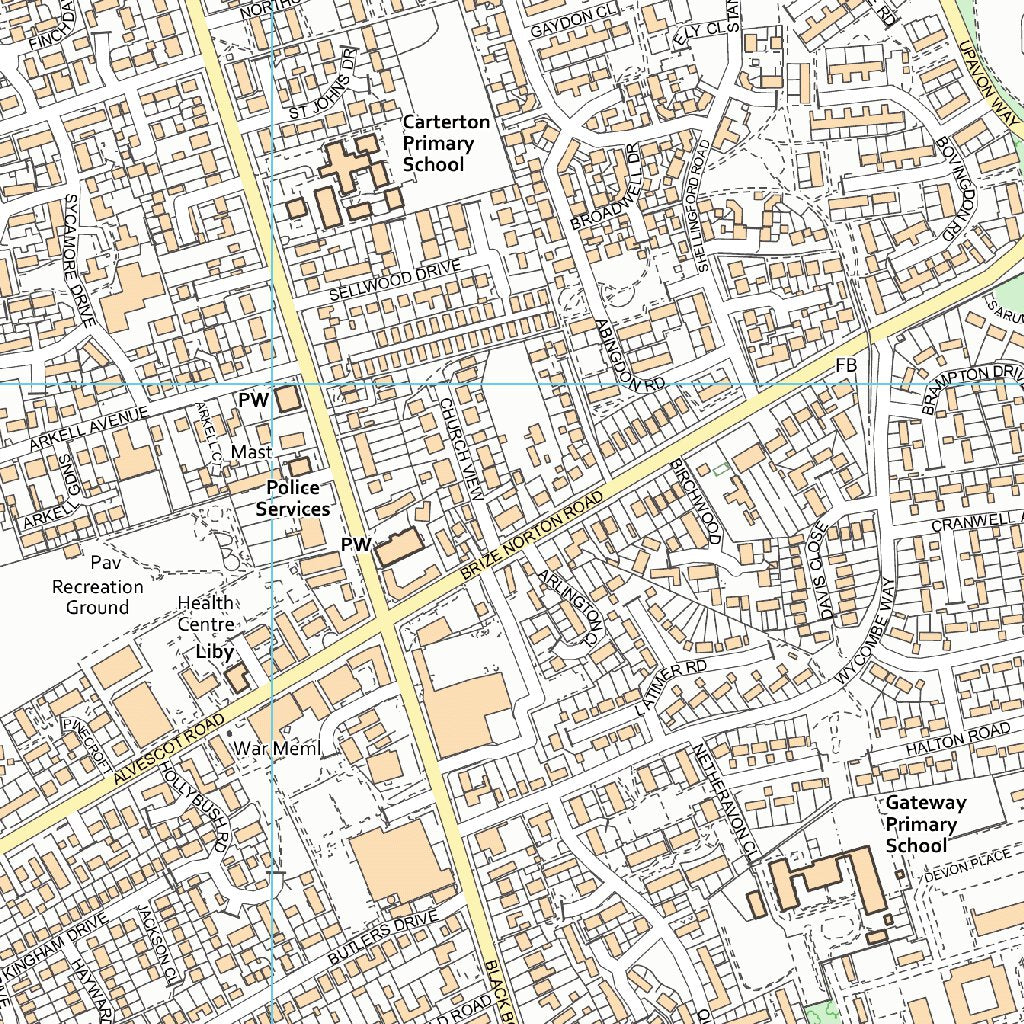 Brize Norton and Shilton Ward 1 (1:10,000) Map by UK Topographic Maps ...