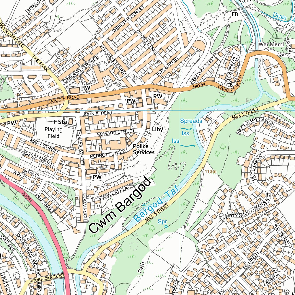 Merthyr Tudful - Merthyr Tydfil 1 (1:10,000) Map by UK Topographic Maps ...
