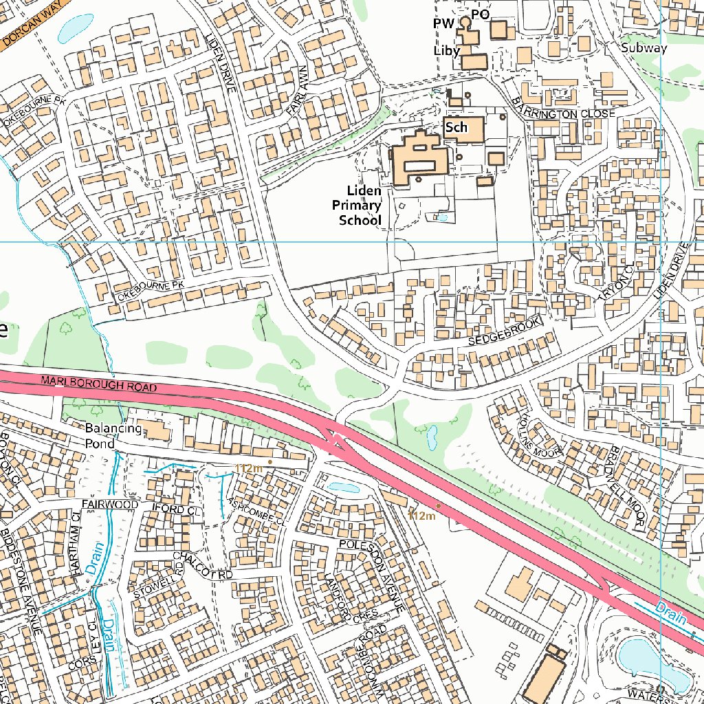 Chiseldon and Lawn Ward 1 (1:10,000) Map by UK Topographic Maps ...