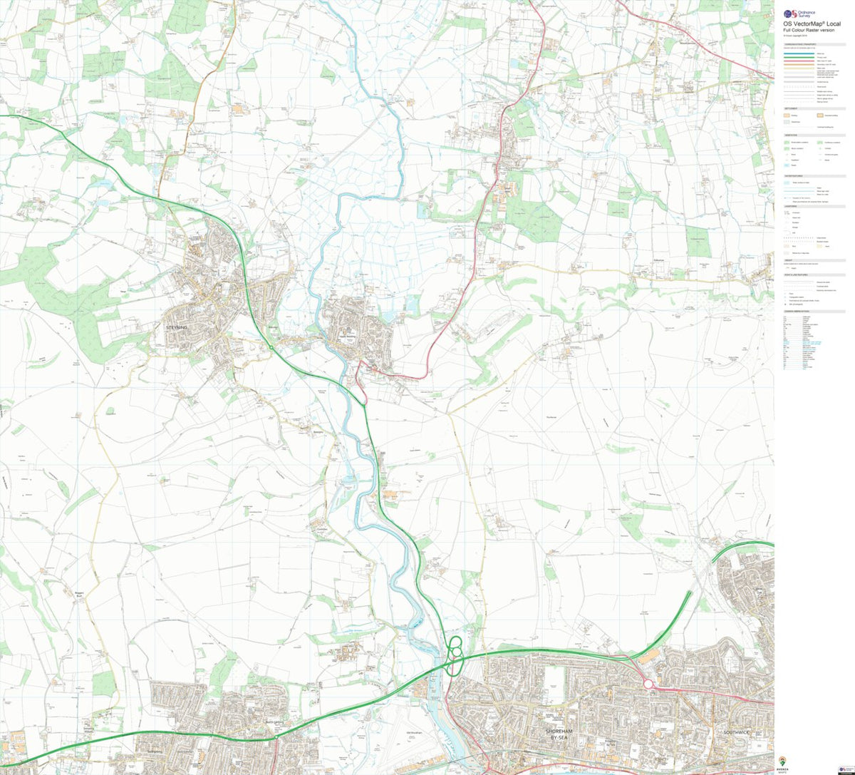 Bramber, Upper Beeding & Woodmancote Ward 1 (1:10,000) Map by UK ...