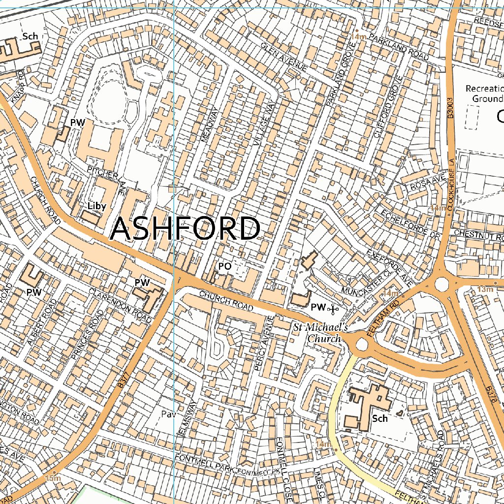 Laleham and Shepperton Green Ward 1 (1:10,000) Map by UK Topographic ...