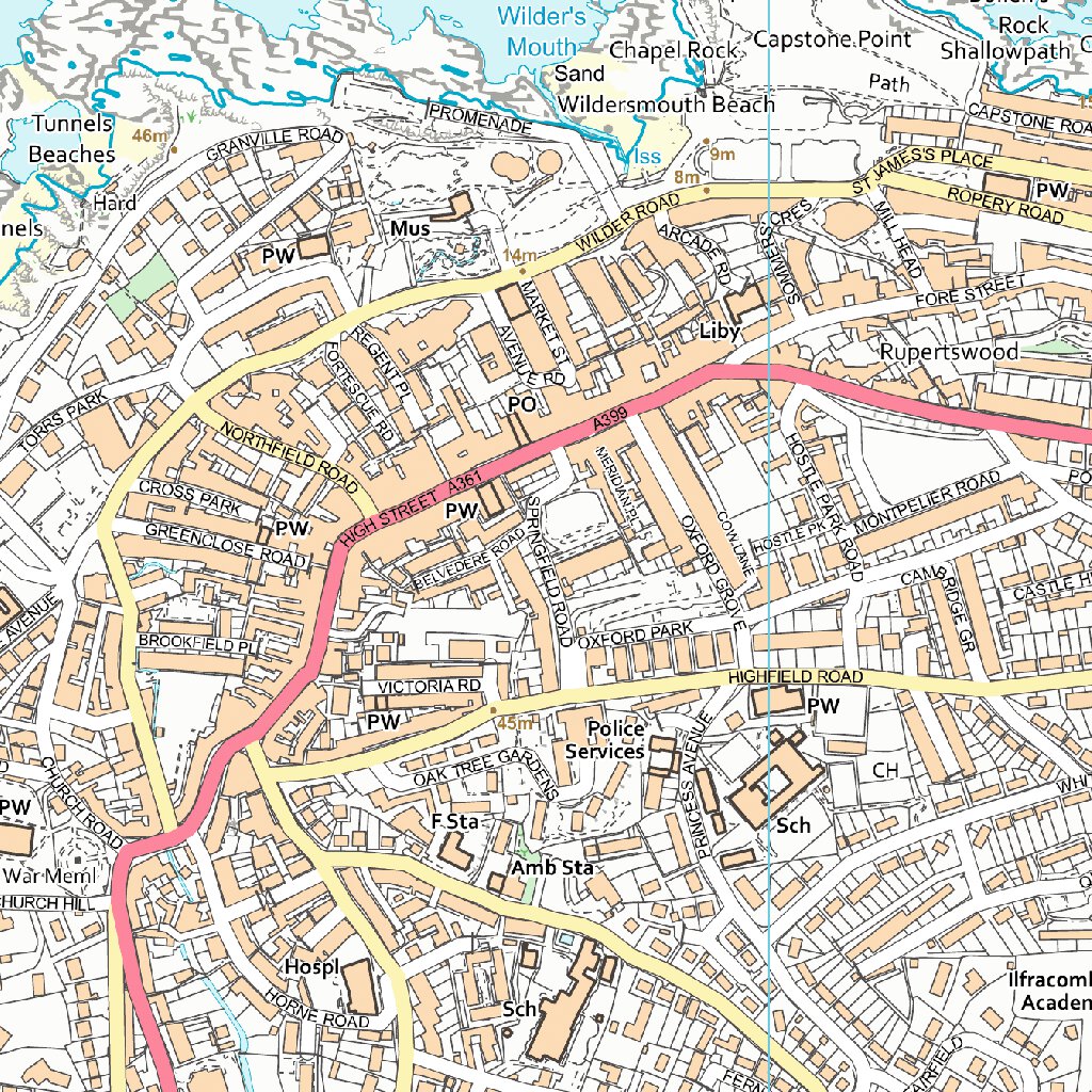 Ilfracombe West Ward 1 (1:10,000) Map by UK Topographic Maps | Avenza Maps