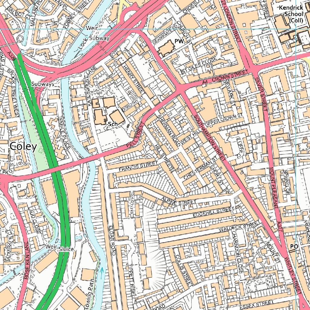 Burghfield & Mortimer Ward 1 (1:10,000) Map by UK Topographic Maps ...
