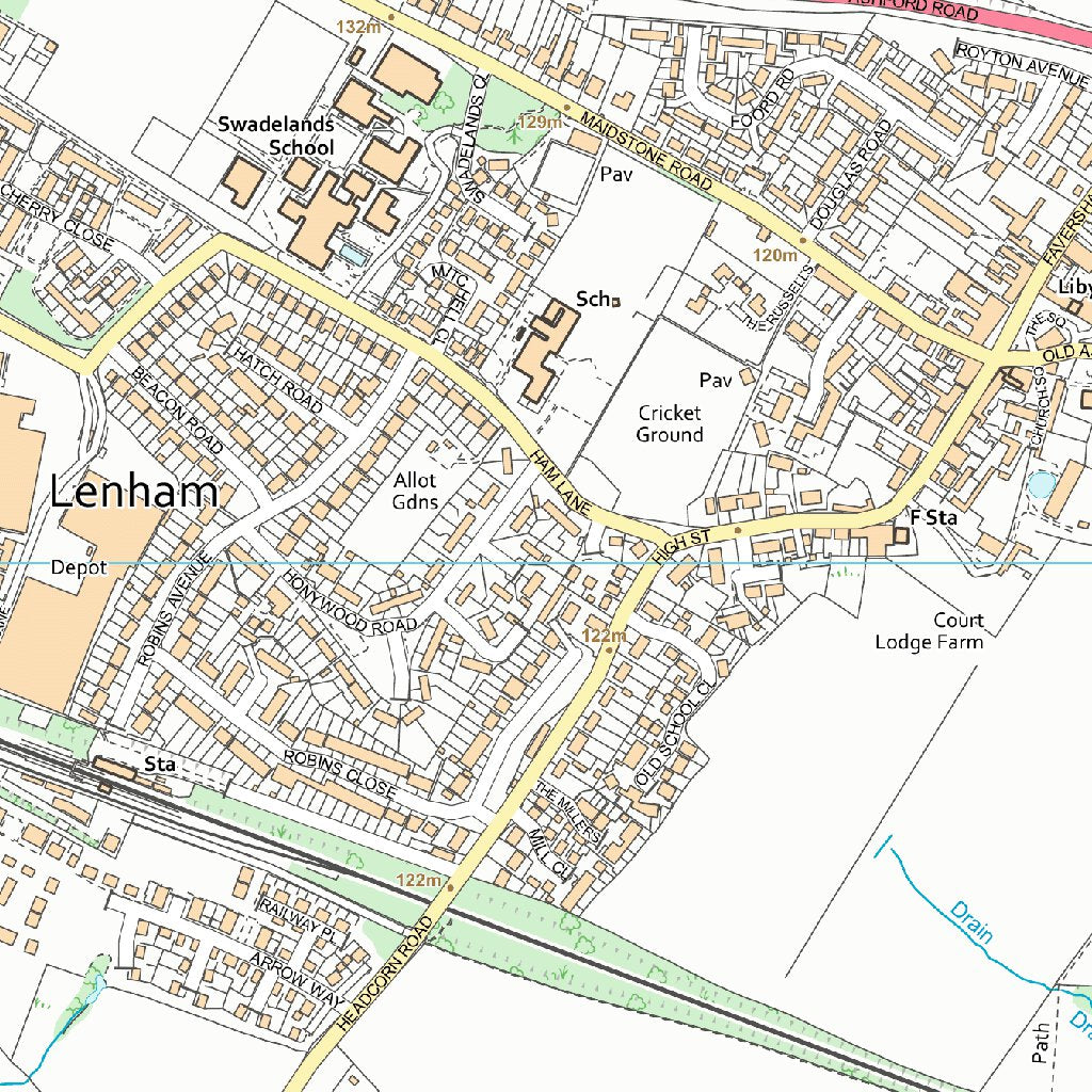 Harrietsham and Lenham Ward 1 (1:10,000) Map by UK Topographic Maps ...