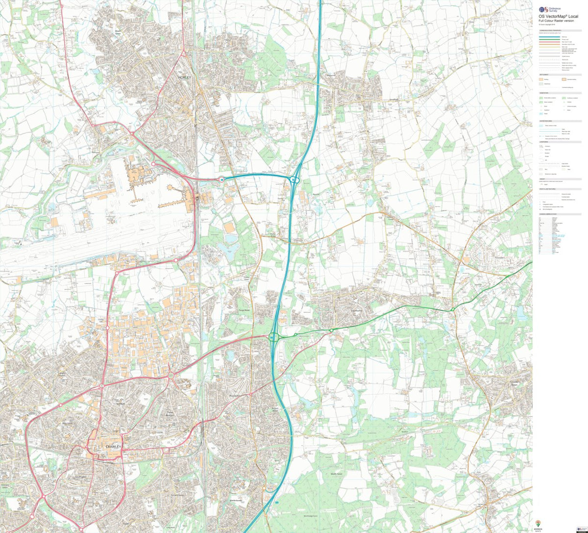 Burstow, Horne and Outwood Ward 1 (1:10,000) Map by UK Topographic Maps ...