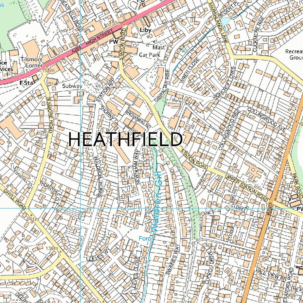 Horam & Punnetts Town Ward 1 (1:10,000) Map by UK Topographic Maps ...