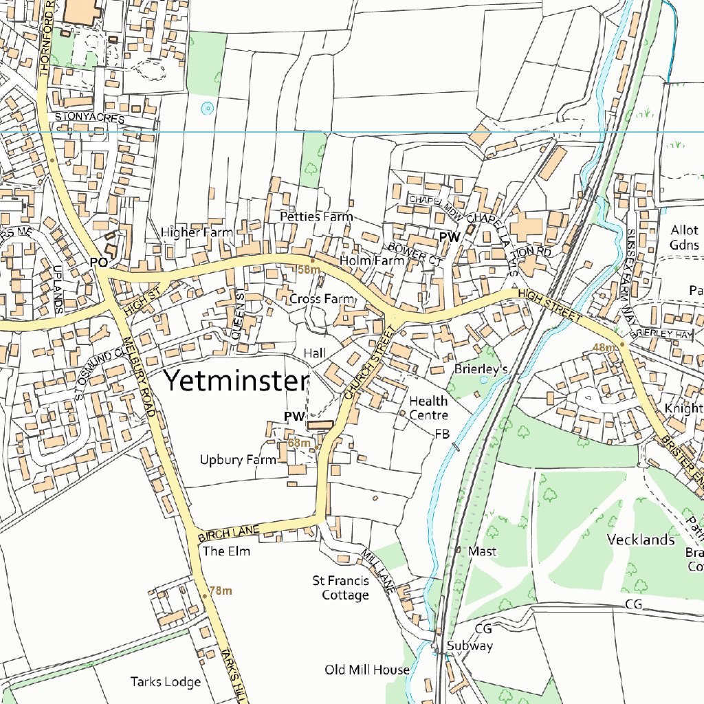 Yetminster Ward 1 (1:10,000) Map by UK Topographic Maps | Avenza Maps