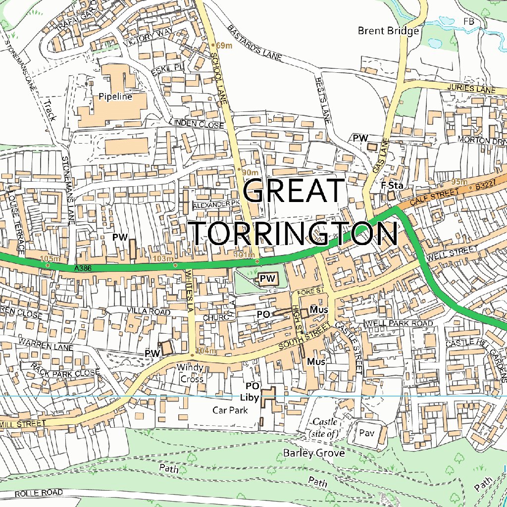 Great Torrington Ward 1 (1:10,000) Map by UK Topographic Maps | Avenza Maps
