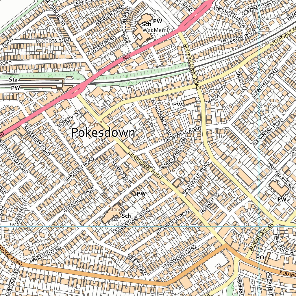 Talbot & Branksome Woods Ward 1 (1:10,000) Map by UK Topographic Maps ...