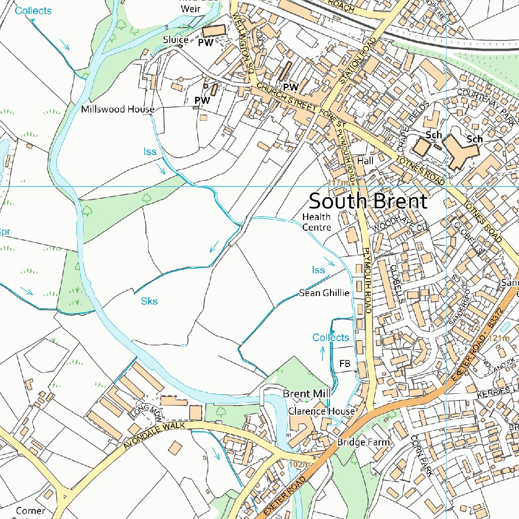 South Brent Ward 1 (1:10,000) Map by UK Topographic Maps | Avenza Maps