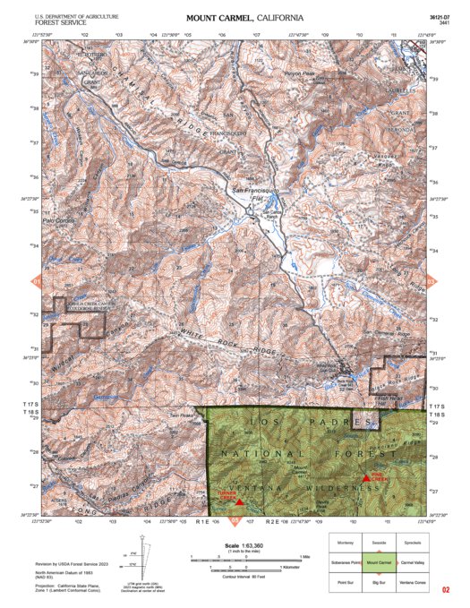 Mount Carmel Map by US Forest Service R5 | Avenza Maps