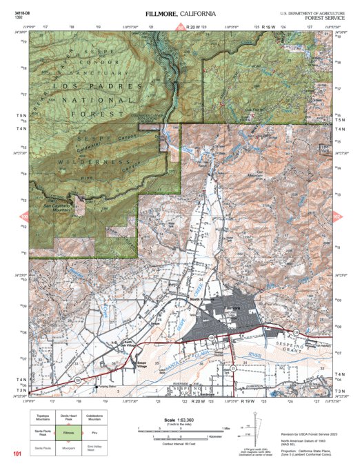 Fillmore Map by US Forest Service R5 | Avenza Maps