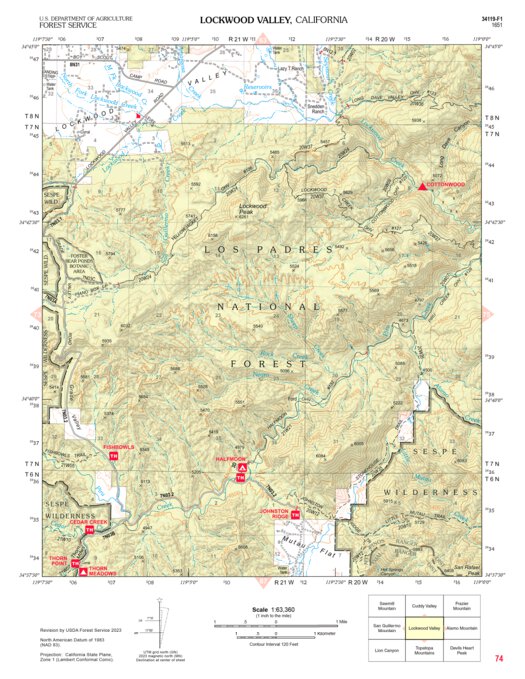 Lockwood Valley Map by US Forest Service R5 | Avenza Maps
