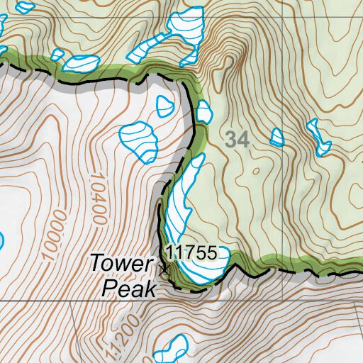 Tower Peak Map by US Forest Service R5 | Avenza Maps