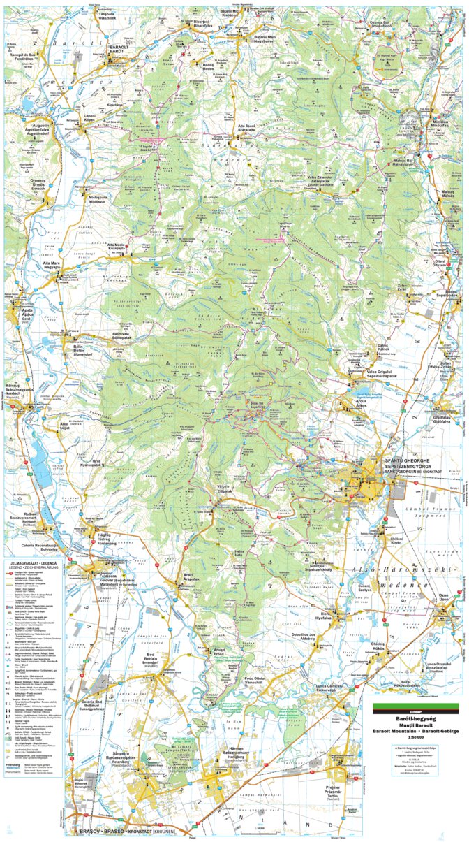 Baraolt Mountains / Baróti-hegység / Munţii Baraolt Map by DIMAP Bt ...