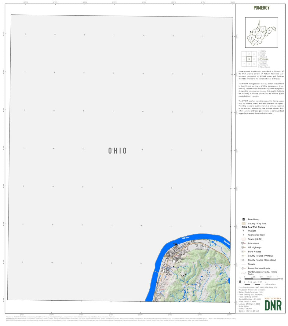 Pomeroy Quad Topo - WVDNR Map by WV Division of Natural Resources ...