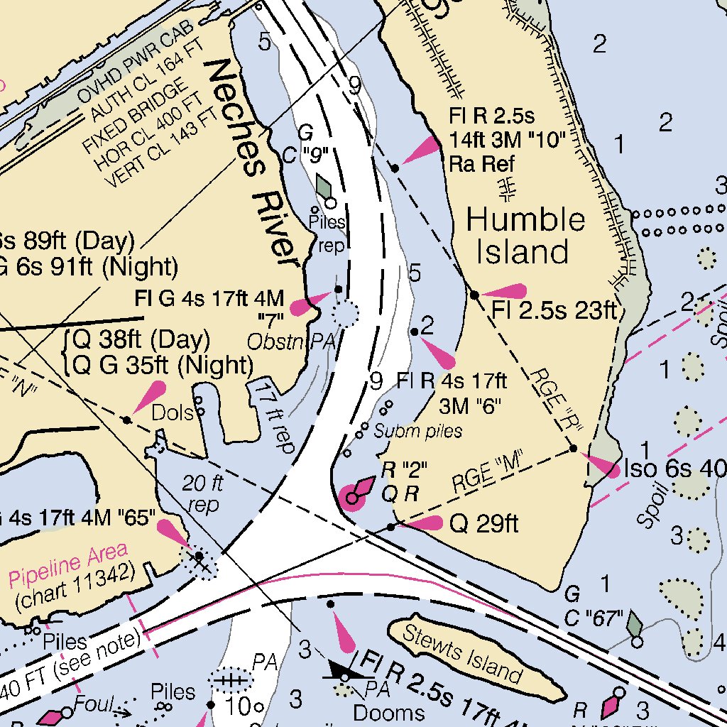 Ellender To Galveston - Sabine Lake Map by National Oceanographic ...