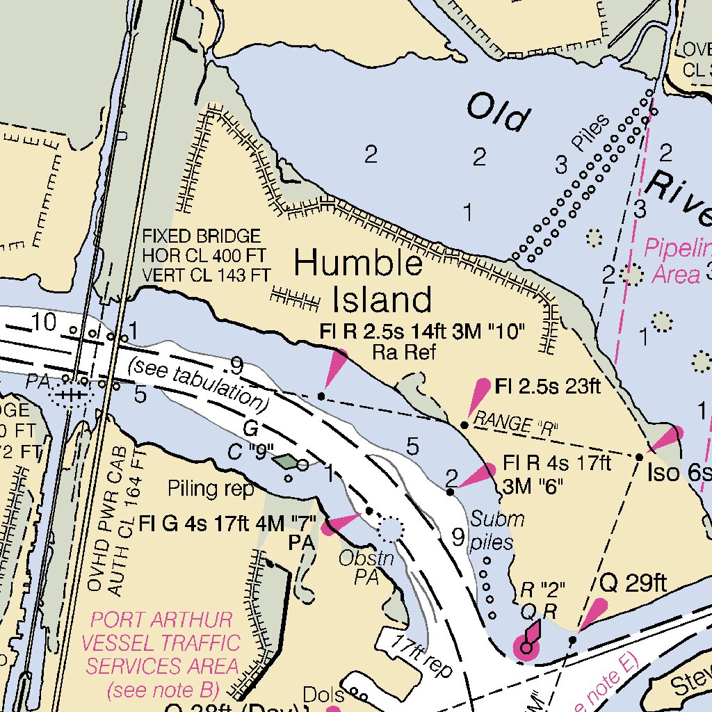 Sabine And Neches Rivers Map by National Oceanographic & Atmospheric ...