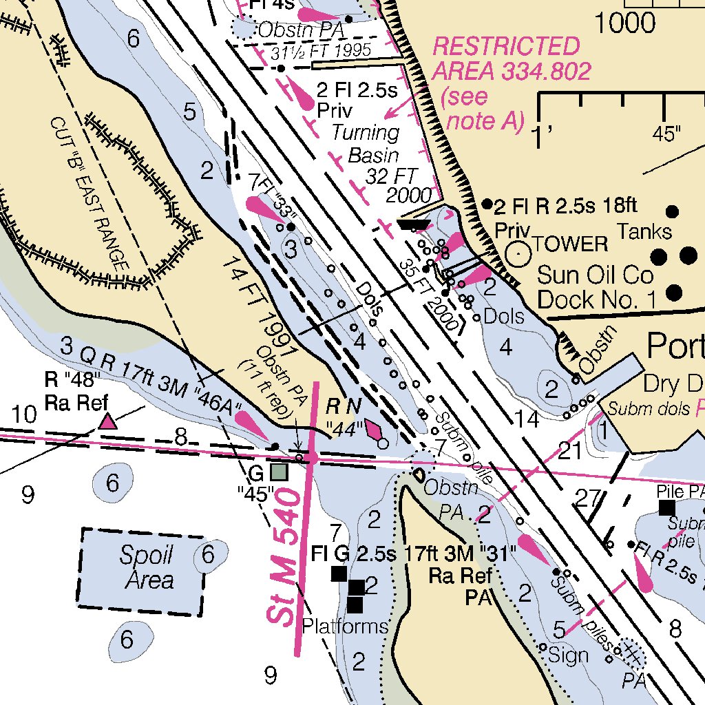 Redfish Bay To Middle Ground Side A Map by National Oceanographic ...