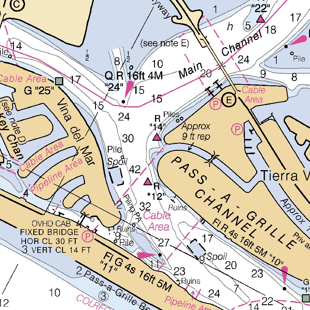 Tampa Bay - Port Richey Tampa Bay - Clearwater Hbr Map by National ...