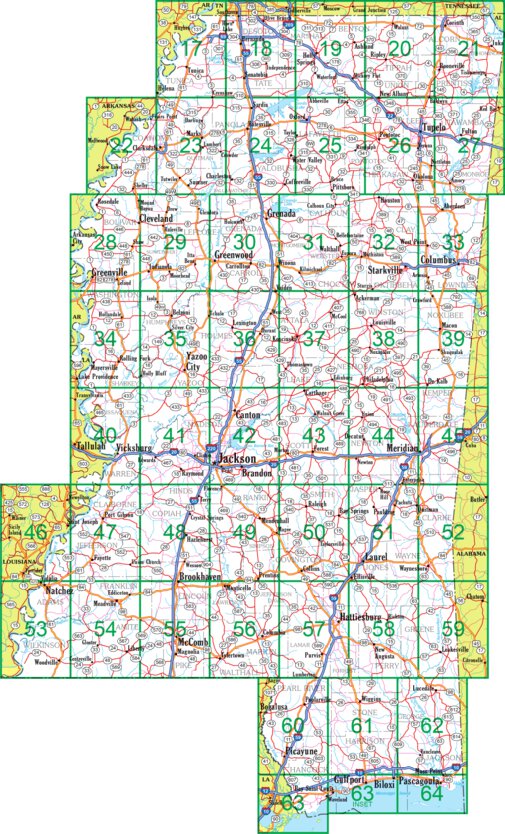 Mississippi Atlas & Gazetteer Overview Map by Garmin | Avenza Maps