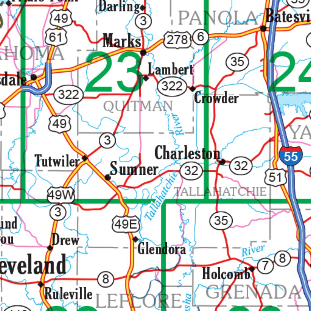 Mississippi Atlas & Gazetteer Overview Map by Garmin | Avenza Maps