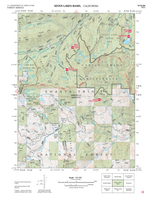 Seven Lakes Basin Map by US Forest Service R5 | Avenza Maps