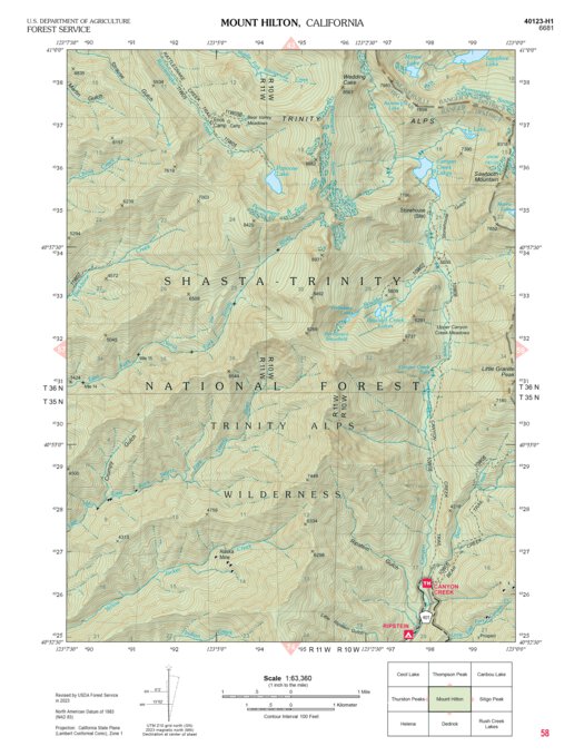 Mount Hilton Map by US Forest Service R5 | Avenza Maps