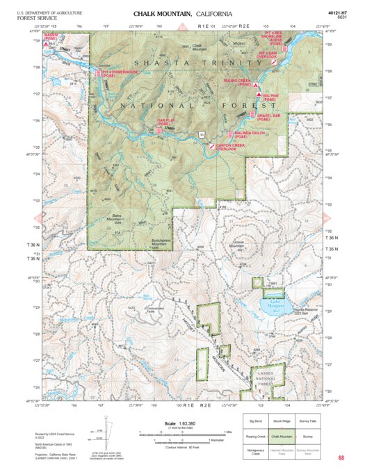 Chalk Mountain Map by US Forest Service R5 | Avenza Maps