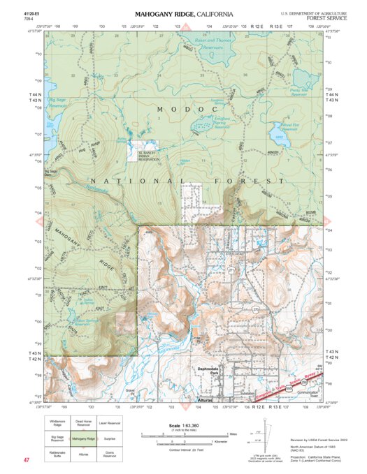 Mahogany Ridge Map by US Forest Service R5 | Avenza Maps