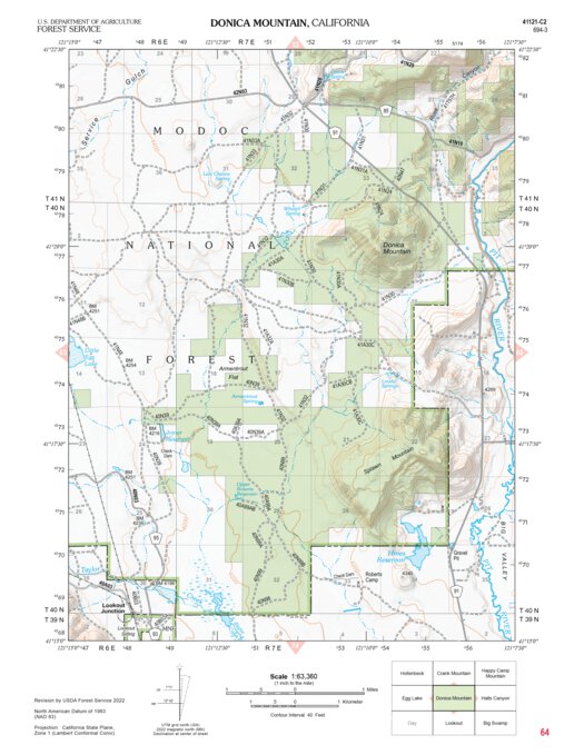 Donica Mountain Map by US Forest Service R5 | Avenza Maps