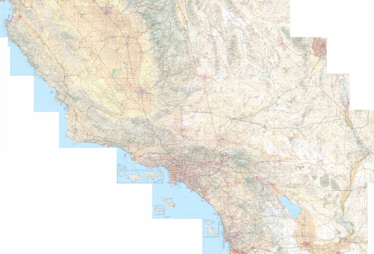 California SOUTH Atlas Landscape Maps Map by East View Map Link ...