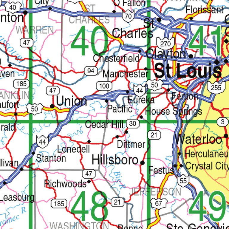 Missouri Atlas & Gazetteer Overview Map by Garmin | Avenza Maps