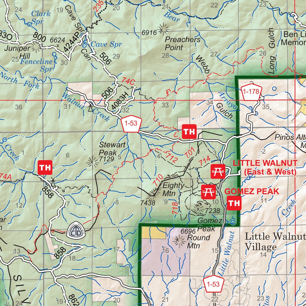 Gila National Forest Visitor Map (South Half) by US Forest Service R3 ...