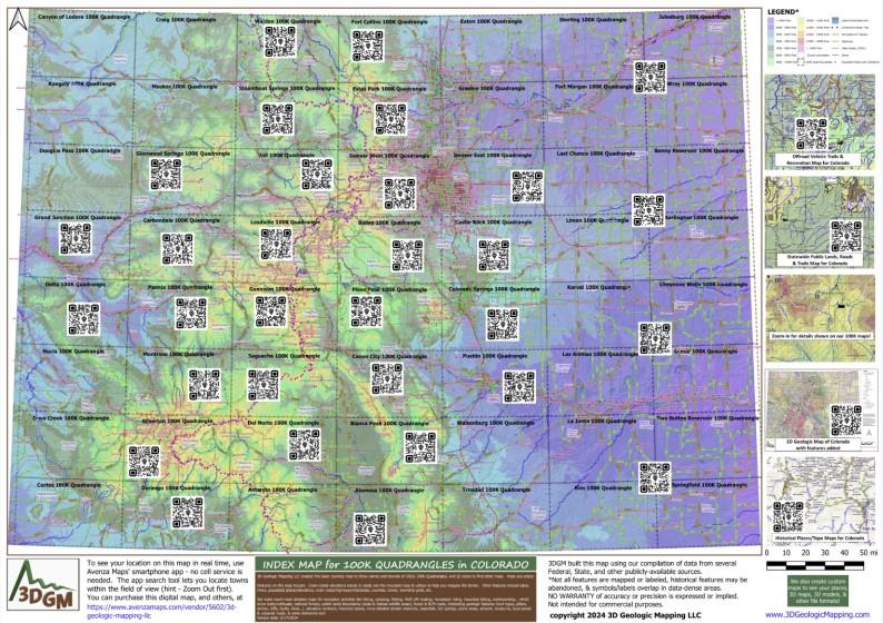 100K Quads Index Map for Colorado - Key to find DETAILED Maps - Topo ...
