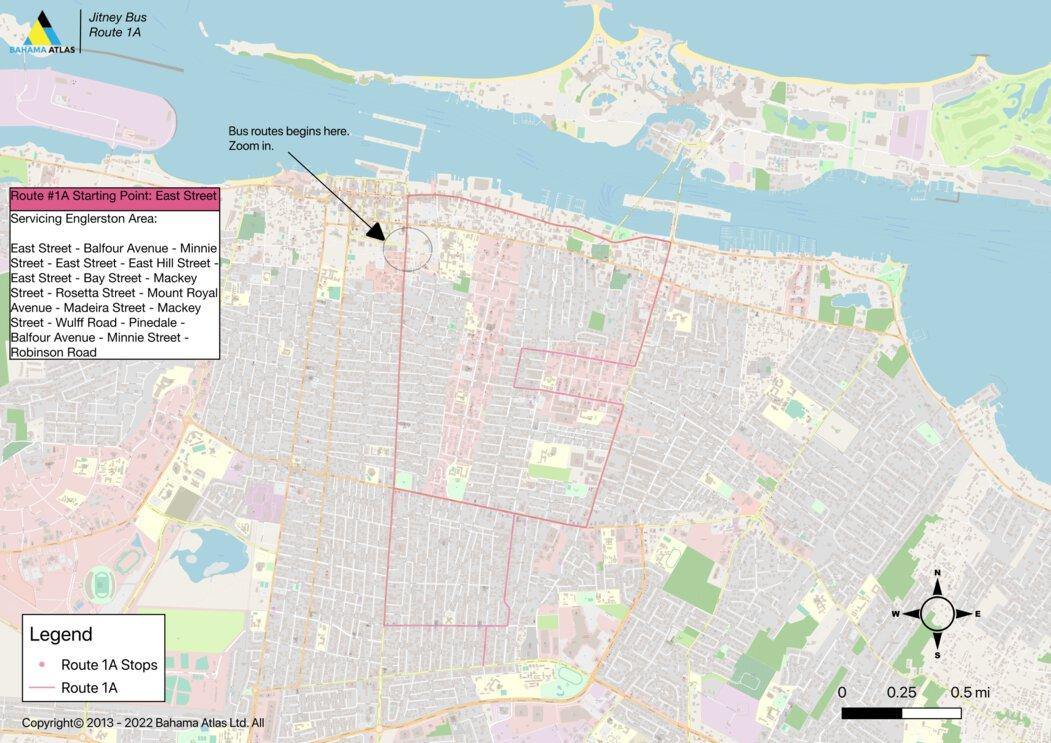 New Providence Bus Route Map Visitor Bundle by Bahama Atlas | Avenza Maps