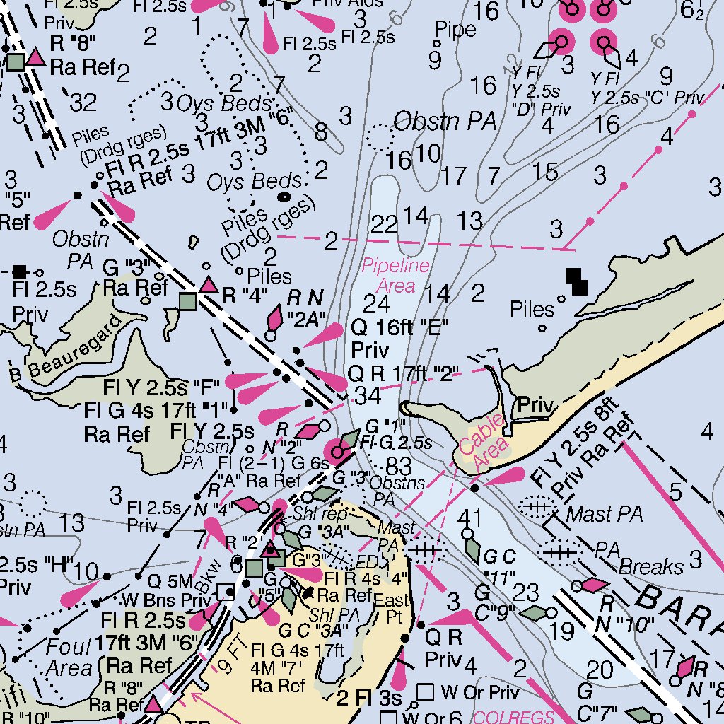 Barataria Bay And Approaches Map by National Oceanographic ...