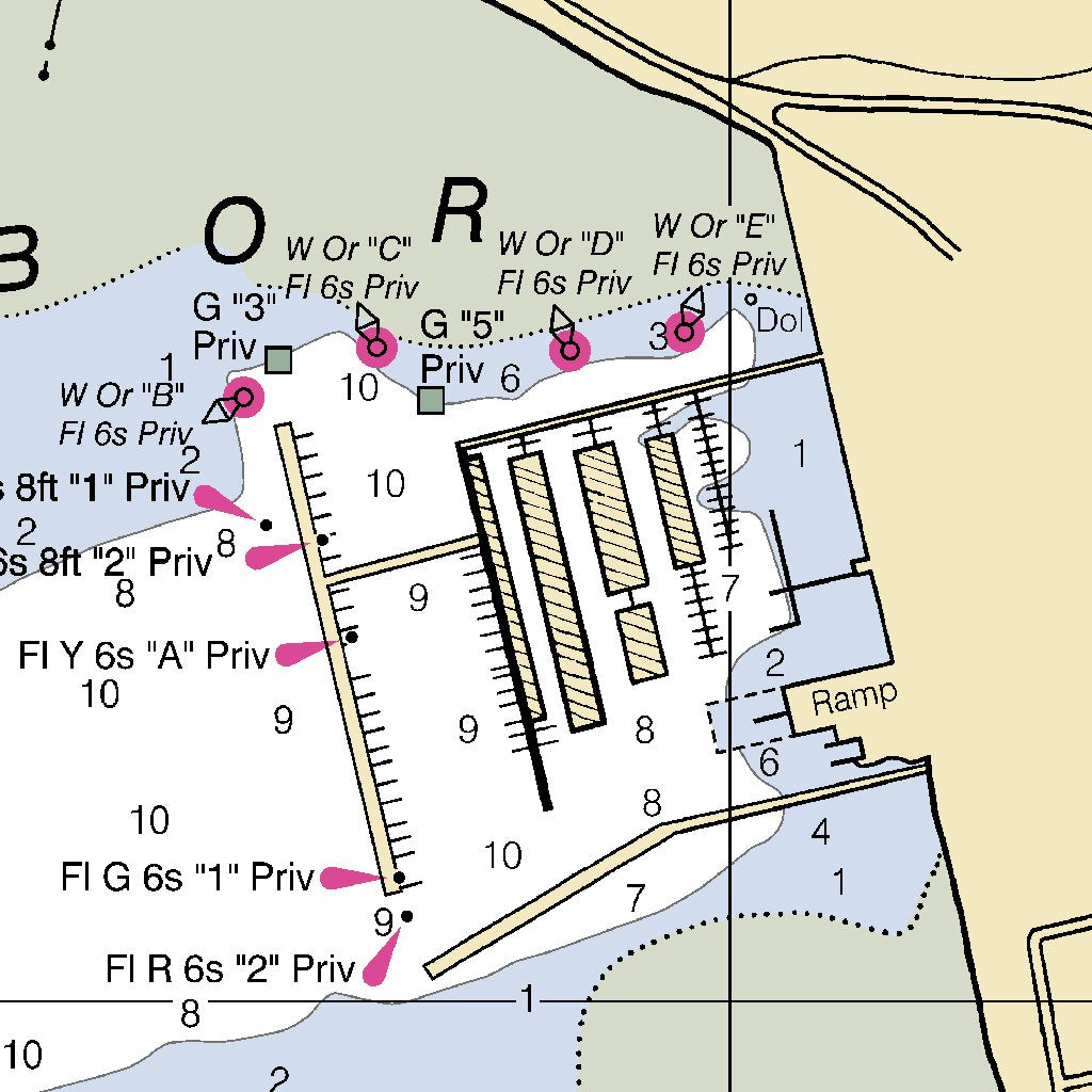 Oak And Crescent Harbors Map by National Oceanographic & Atmospheric ...