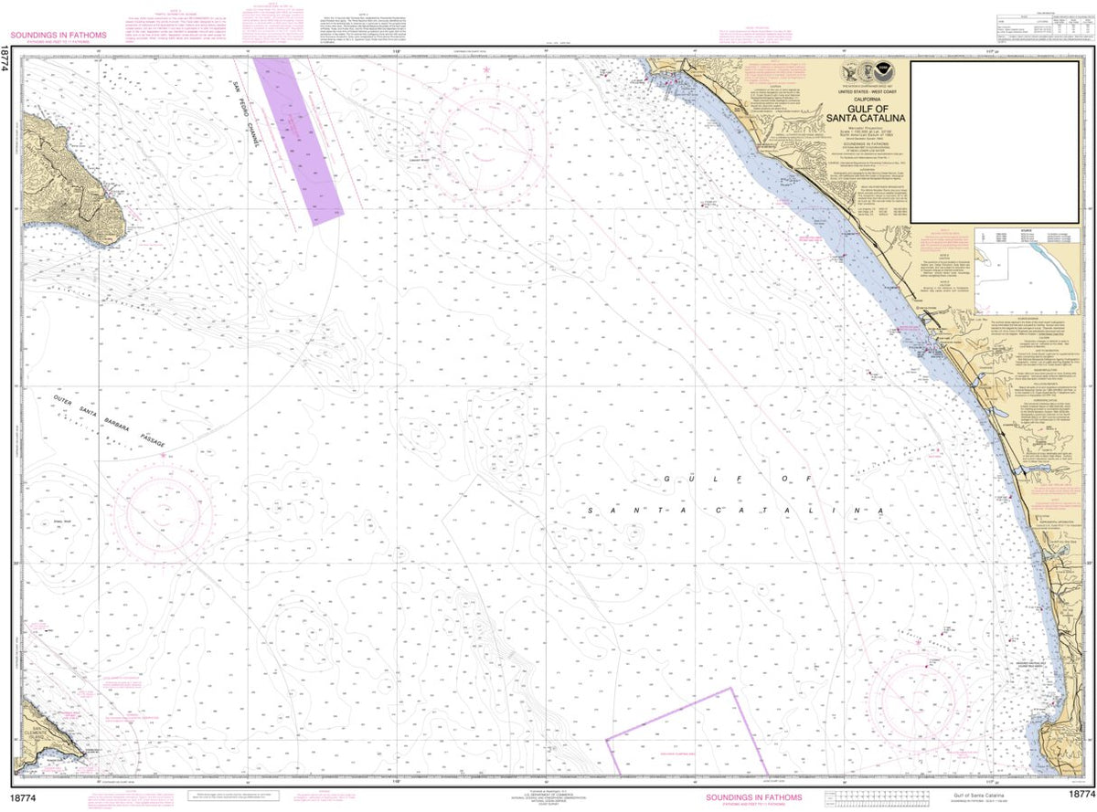 Gulf Of Santa Catalina Map by National Oceanographic & Atmospheric ...