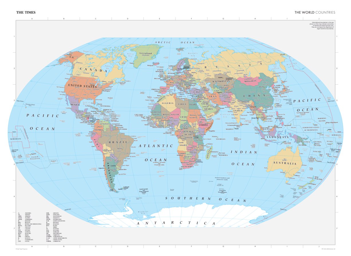 The Times Map of the World (Countries) by Times Maps | Avenza Maps