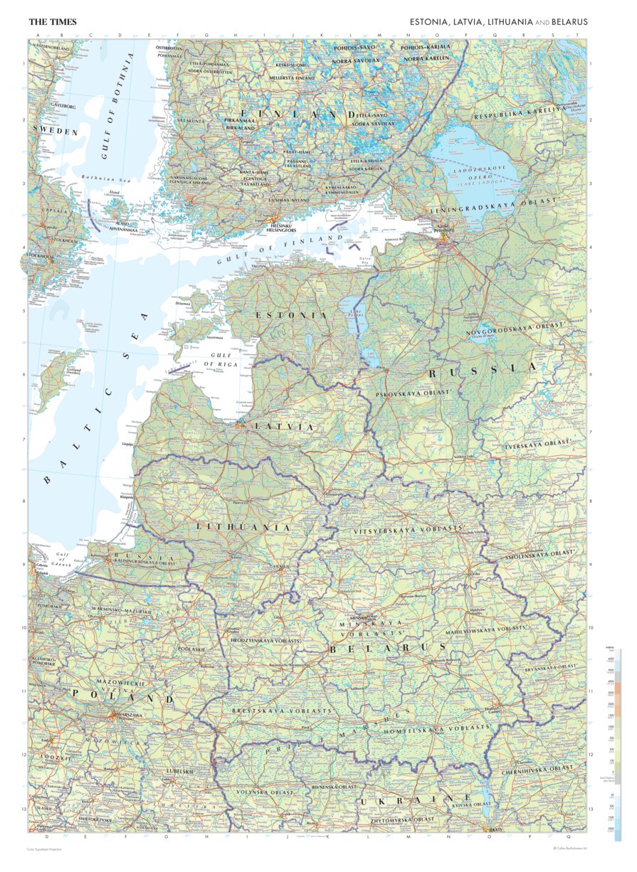 The Times Map of the Baltic States by Times Maps | Avenza Maps