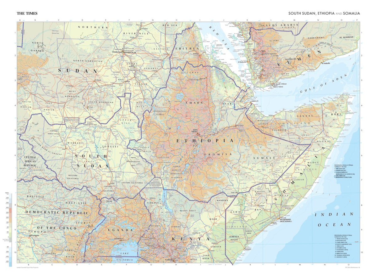 The Times Map of South Sudan, Ethiopia and Somalia by Times Maps ...