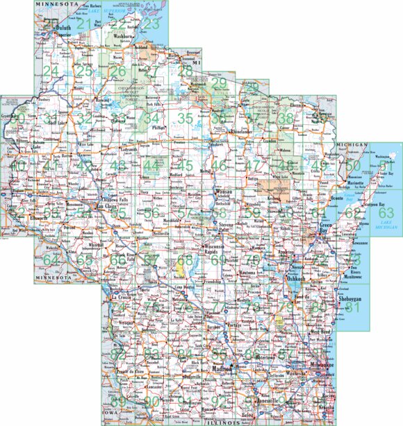 Wisconsin Atlas & Gazetteer Overview Map by Garmin | Avenza Maps