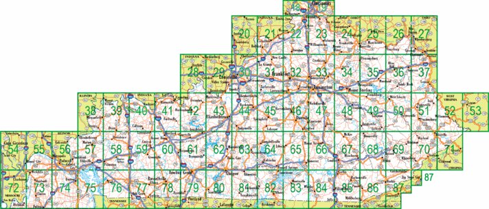 Kentucky Atlas & Gazetteer Overview Map by Garmin | Avenza Maps
