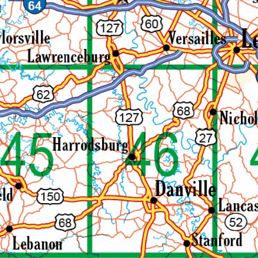 Kentucky Atlas & Gazetteer Overview Map by Garmin | Avenza Maps