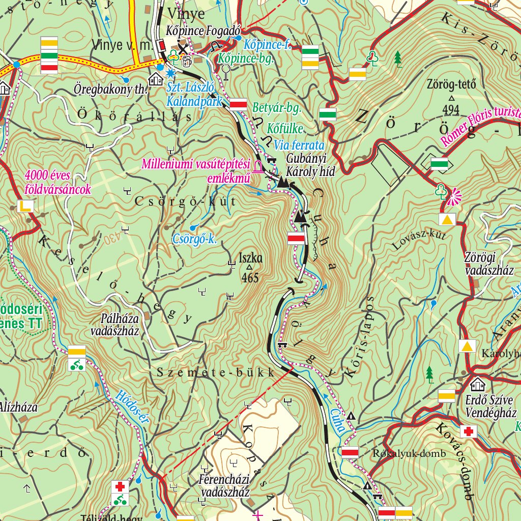 Sokoró/Cuha-völgye turista, biciklis térkép, Tourist & Biking Map; by ...